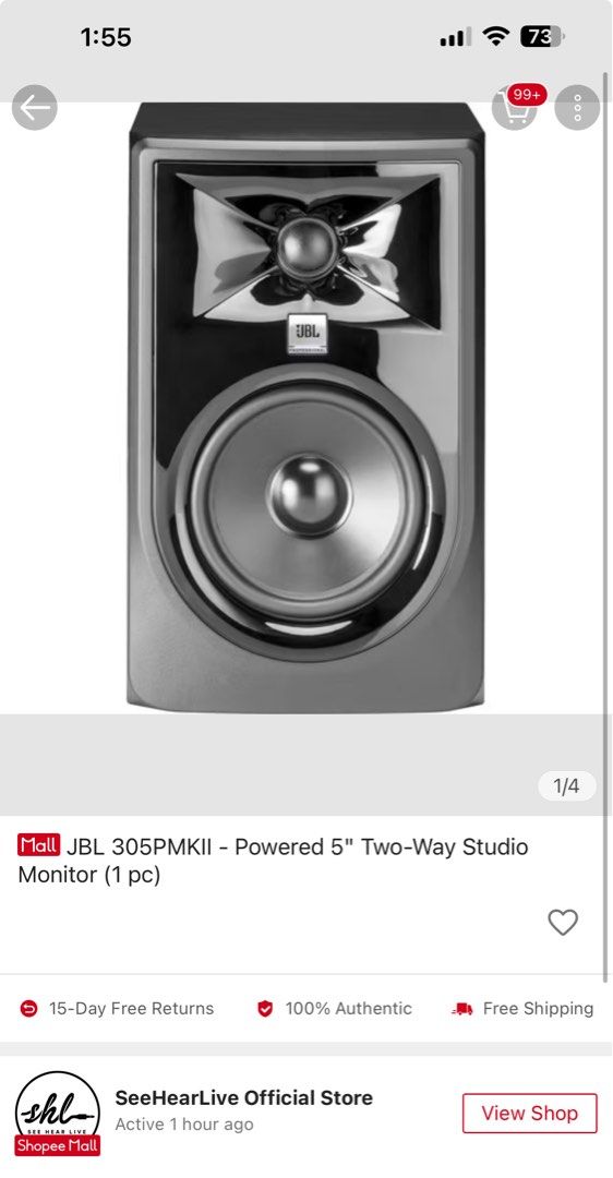 JBL 305PMKII Powered 5" Two-Way Studio Monitor, Audio, Soundbars ...