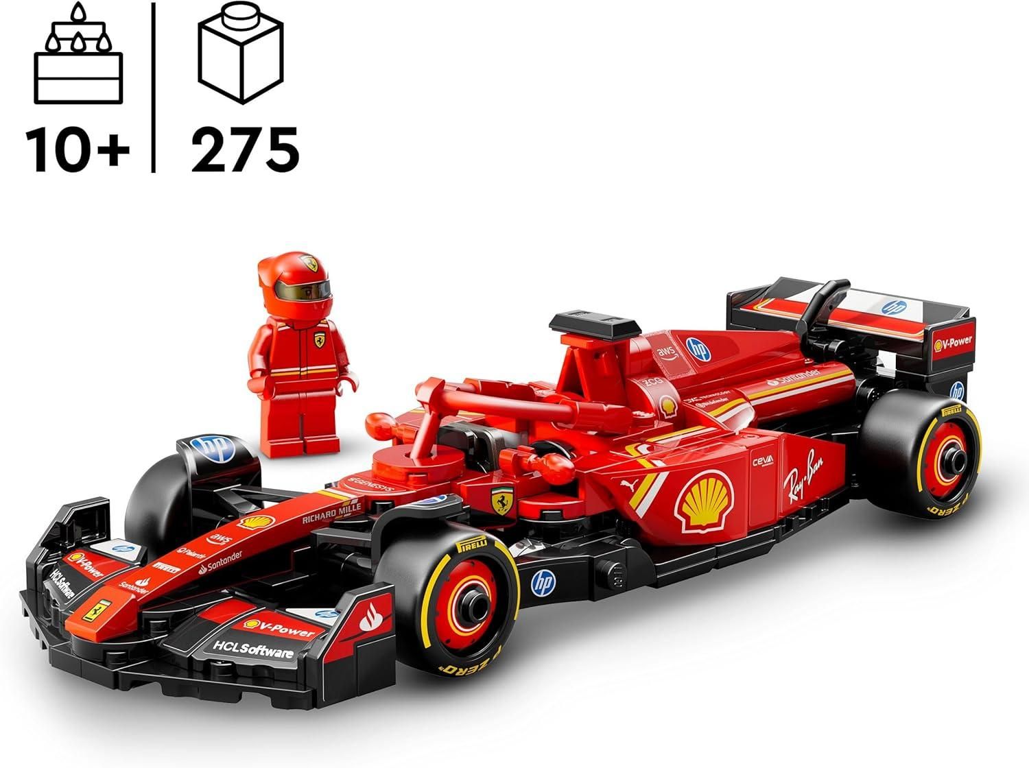 LEGO Speed Champions Ferrari SF-24 F1 Race Car 77242 Toy Vehicle Driver ...