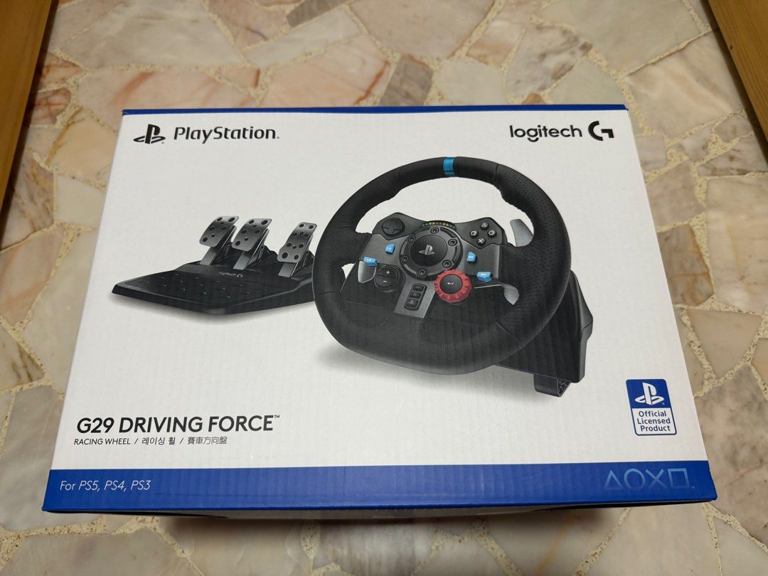 Logitech G29 Driving Force Racing Wheel - PS5/PS4/PS3, Video Gaming ...