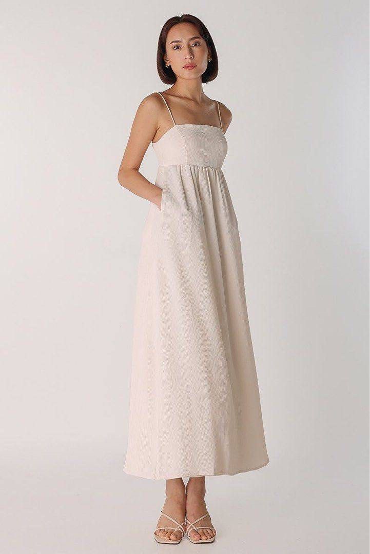 Lover Abby Textured Maxi Dress in Oat, Women's Fashion, Dresses & Sets ...