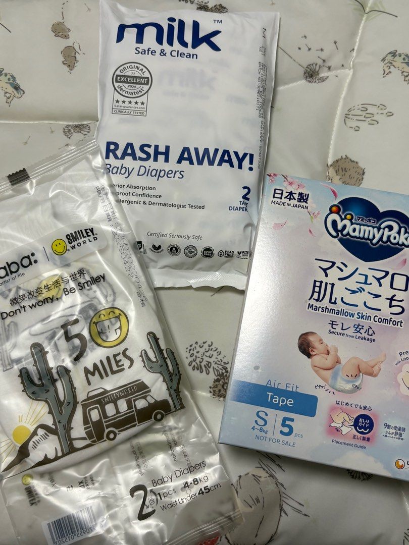 Milk, Smiley World, and MamyPoko Baby Diapers, Babies & Kids, Bathing ...