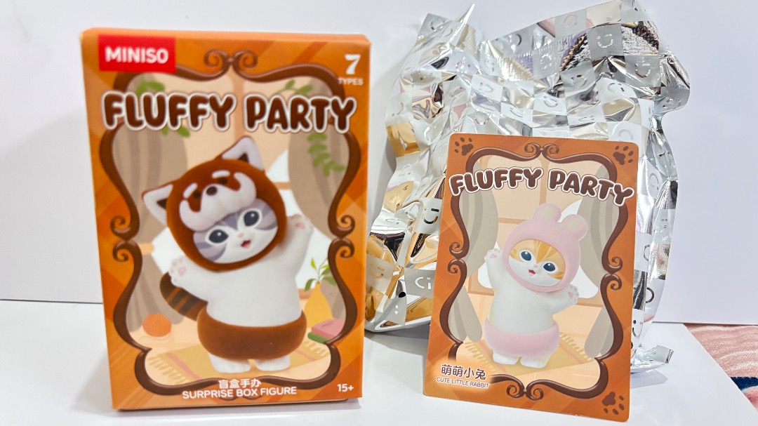 PINK BUNNY Miniso Fluffy Party Surprise Box Figure Mofusand, Hobbies ...