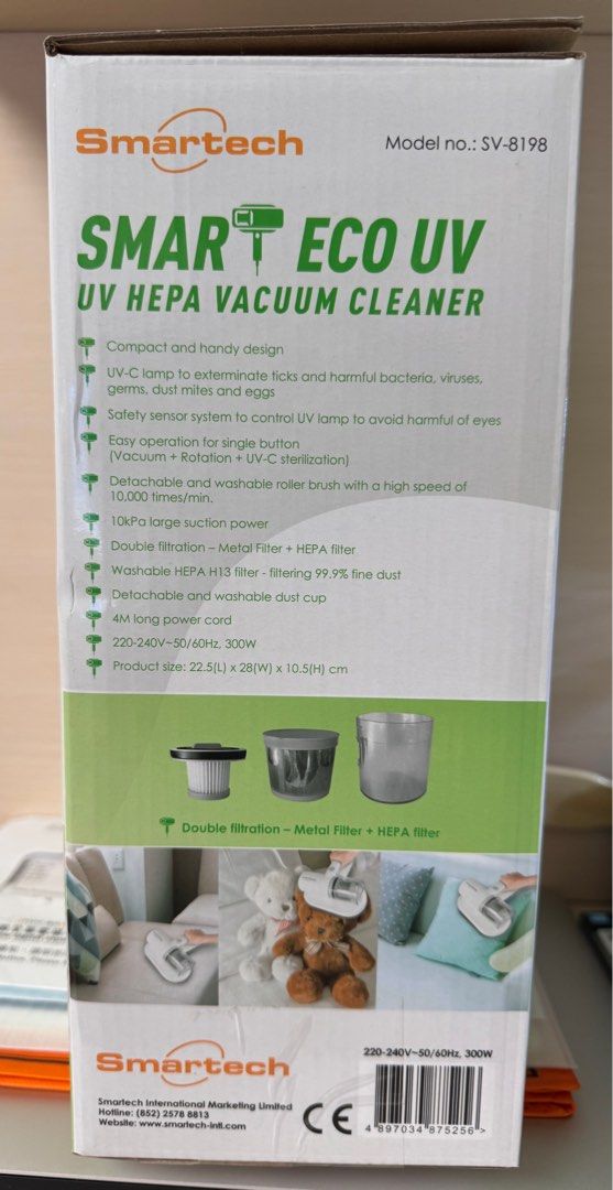 Smartech SV-8198 UV HEPA 吸塵機, 家庭電器, 吸塵機 ＆ 家居清潔電器 - Carousell