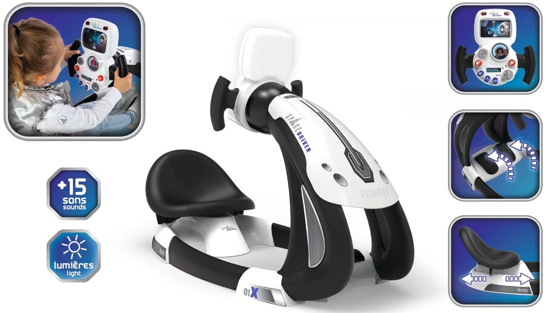 Smoby Space Drive - Black, Children's Space Ship Simulator, Ages 3+, 3 ...