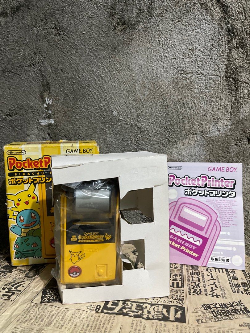 Super Rare Nintendo Game Boy Pocket Printer Pikachu Yellow Game Pokemon ...