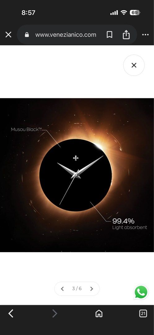 Venezianico Redentore (Musou Black) Watch, Men's Fashion, Watches ...