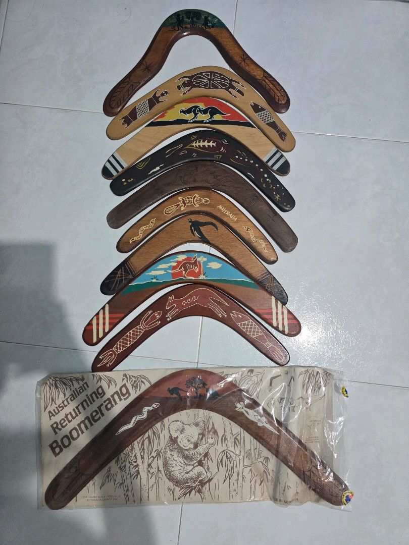 Vintage Australian Boomerangs - Collectible Set, Hobbies & Toys ...