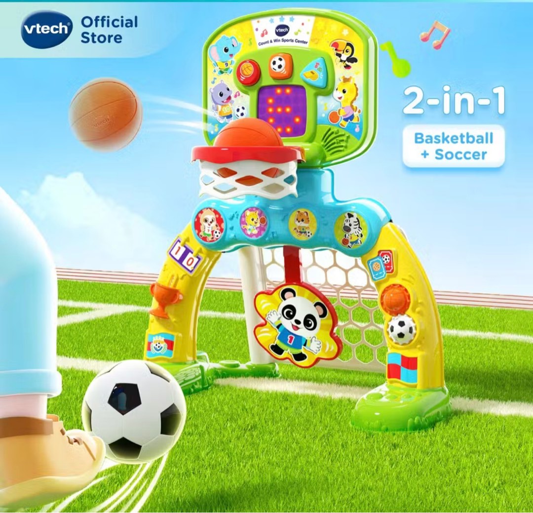 Vtech 2 in 1 Count & Win Sports Centre Basketball Football Sports Toys ...
