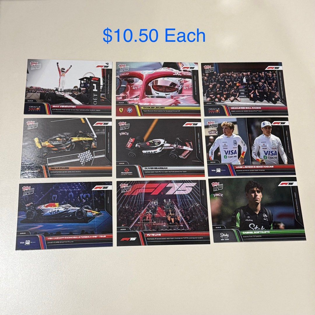 [UPDATED NOV 25] 2025 Topps Now Formula 1 F1 75 Cards Oscar Piastri ...