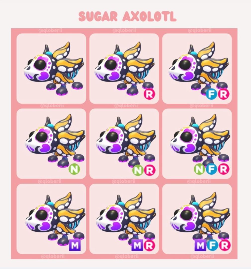 💀🕯️adopt me dia de los muertos event ~ sugar axolotl + golden jaguar ...