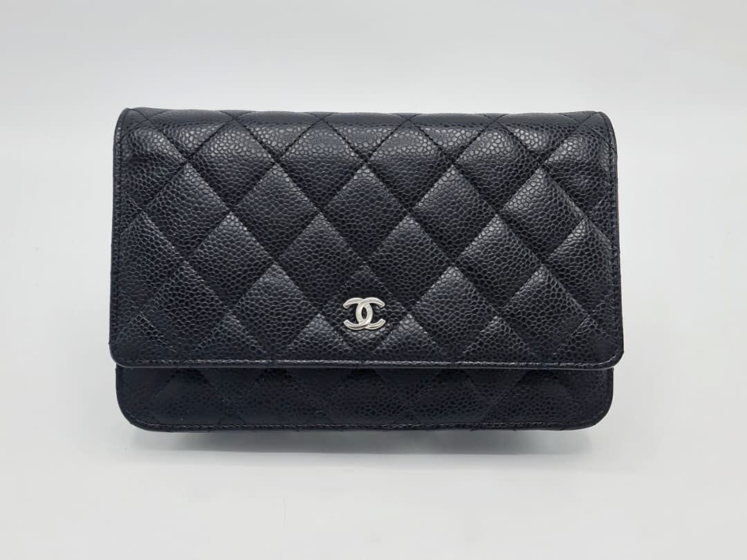 C hanel Classic Black Caviar Wallet On Chain WOC SHW, Luxury, Bags ...