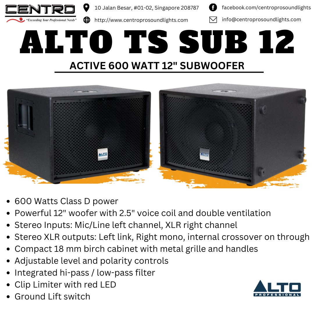 Clearance sale. Alto Professional - TS12 Active 600-Watt 12" Subwoofer ...