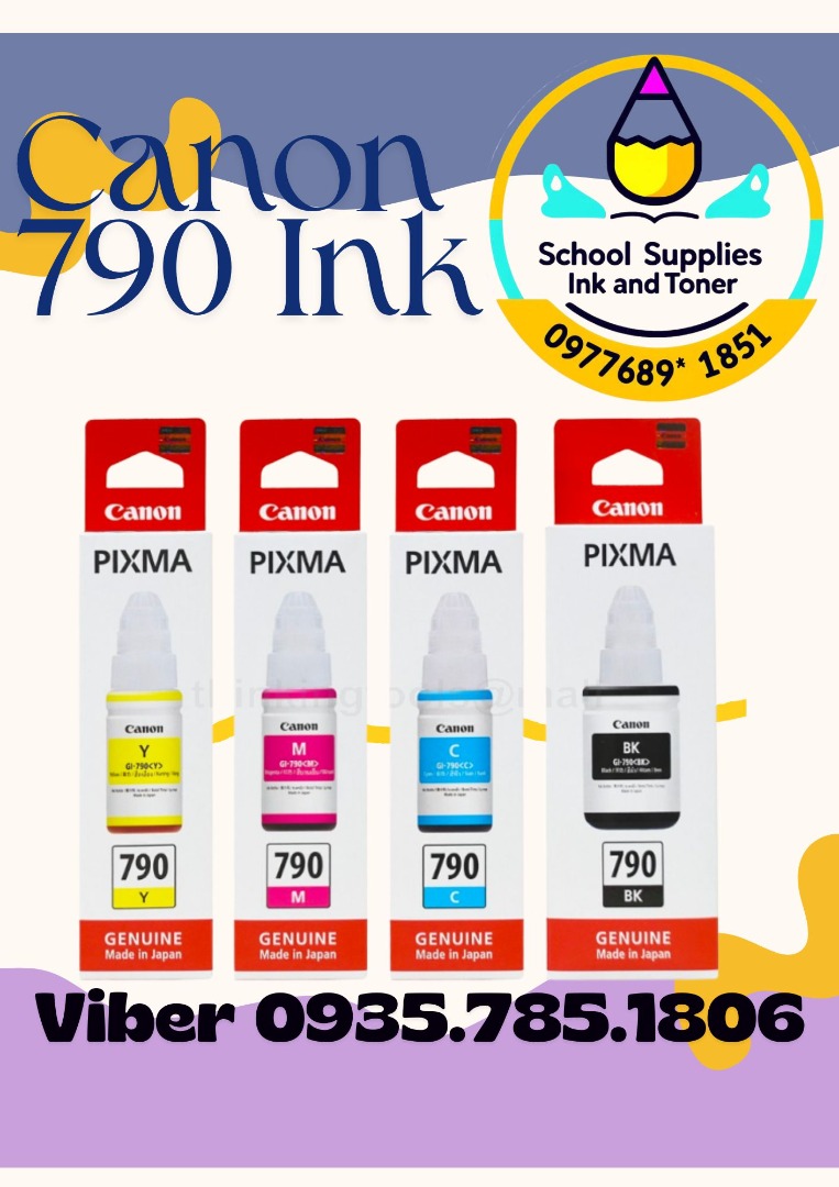 FOR SALE ONHAND! Canon Pixma GI-790 Pigment Ink Black, Cyan, Magenta ...