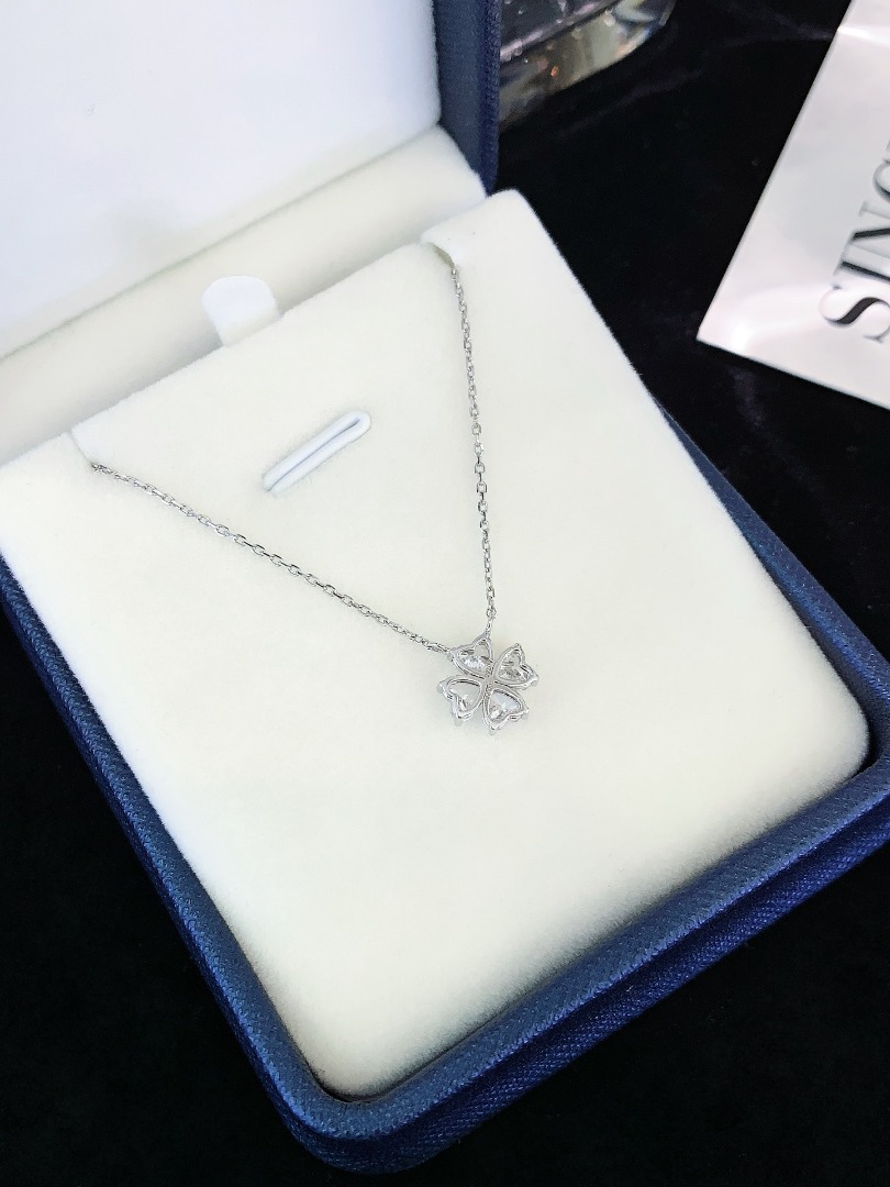 Four-leaf Clover Lab Grown Diamond Necklace(Made to order), Women's ...