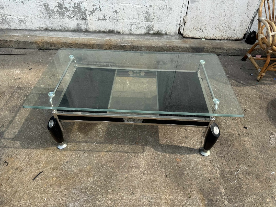 Glass 2 Layer Meja Kopi Coffee Table, Furniture & Home Living ...
