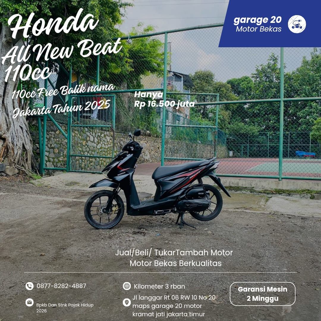 Honda All New Beat 110cc pgm_fi free balik nama Jakarta Tahun 2025 ...