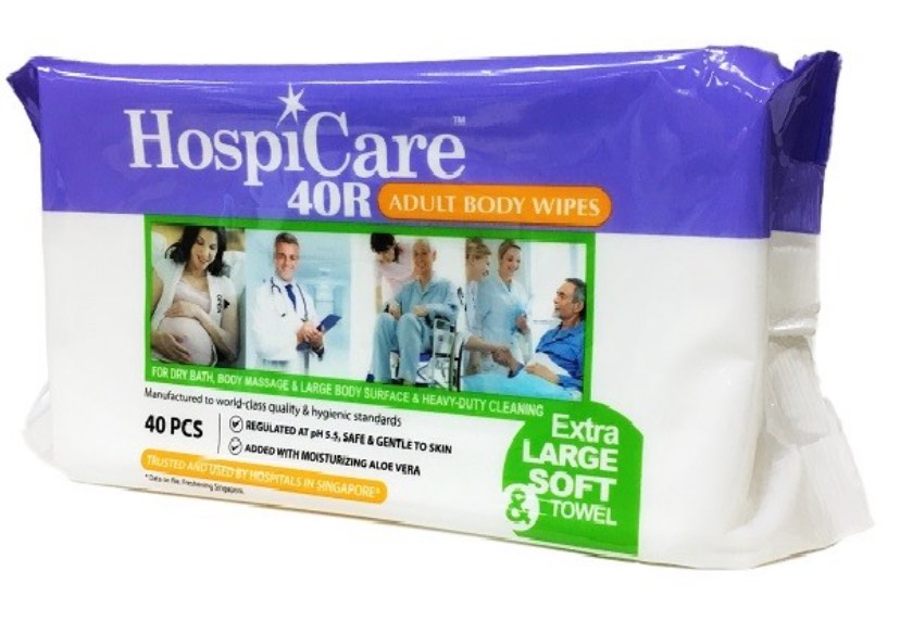 Hospicare 40R Adult Body Wipes - 40 Pieces, Health & Nutrition, Medical ...