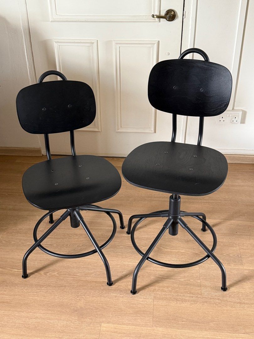 IKEA KULLABERG Swivel Chair - Black, Furniture & Home Living, Furniture ...