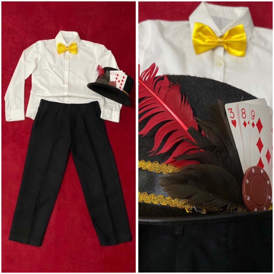 Magician’s Magician Theme Party Costume Set with White Collared Polo ...