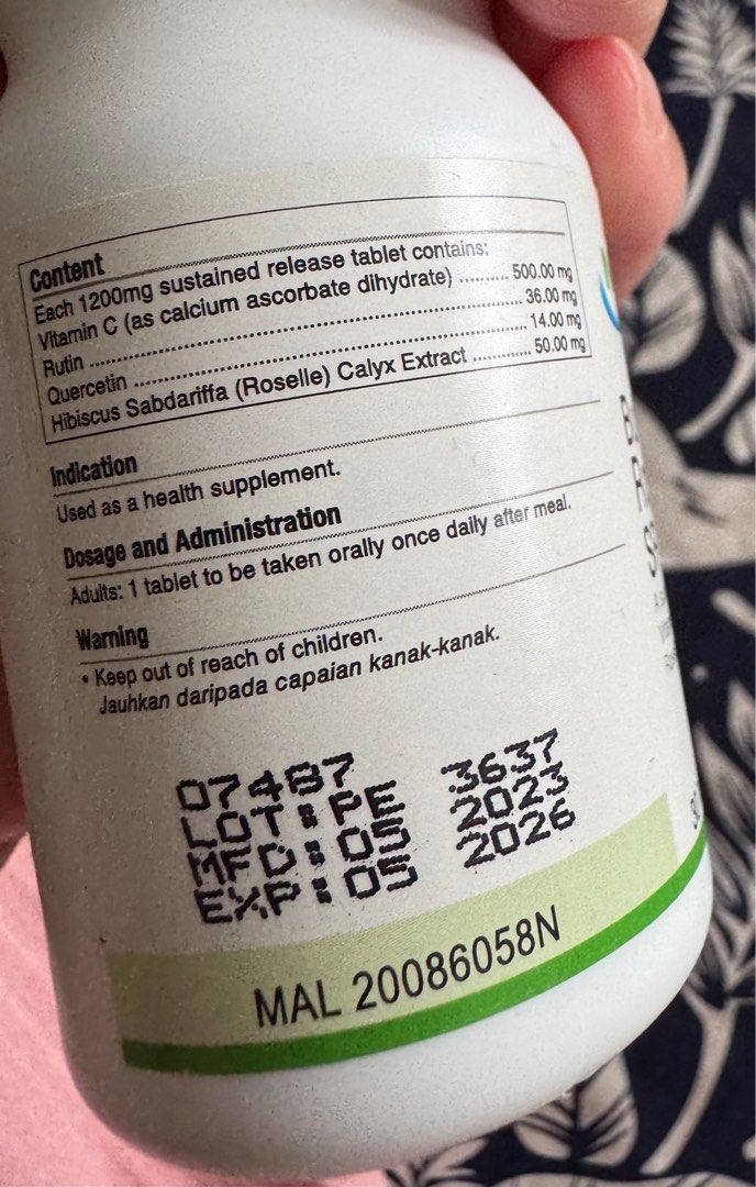 Nova Buffered Roselle Vit C Plus SR Tablet, Health & Nutrition, Health ...