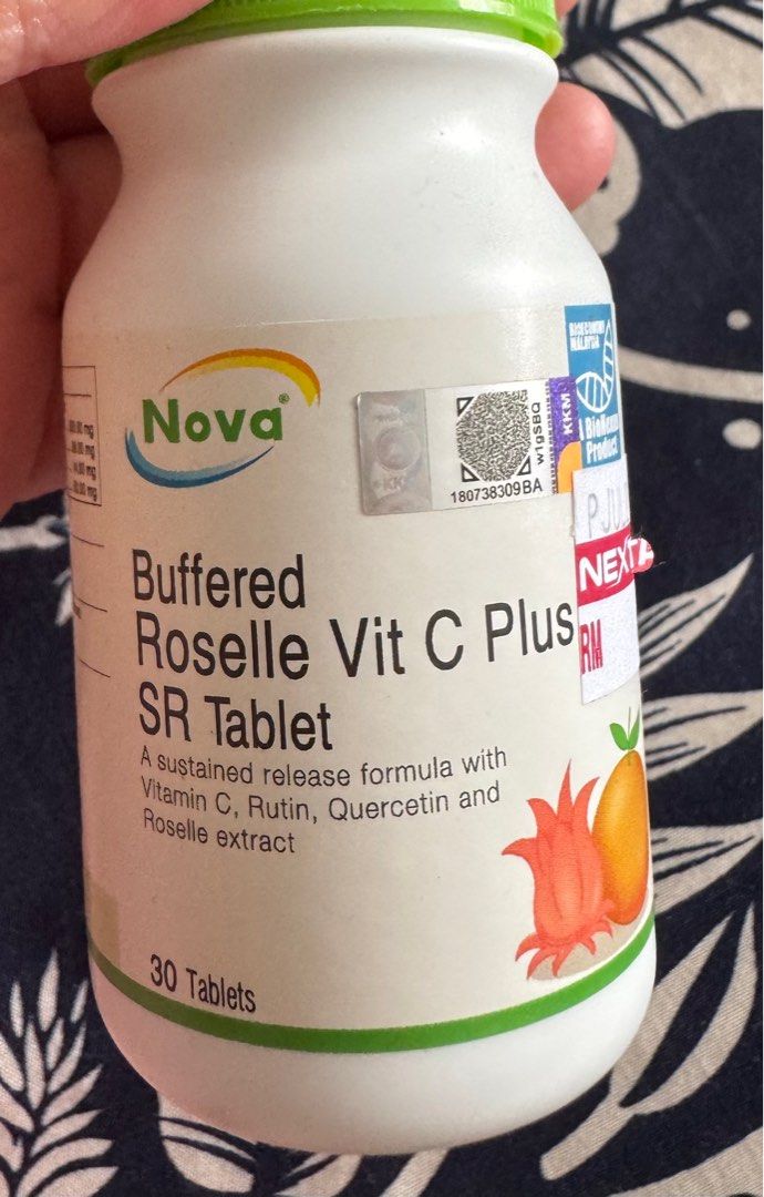 Nova Buffered Roselle Vit C Plus SR Tablet, Health & Nutrition, Health ...