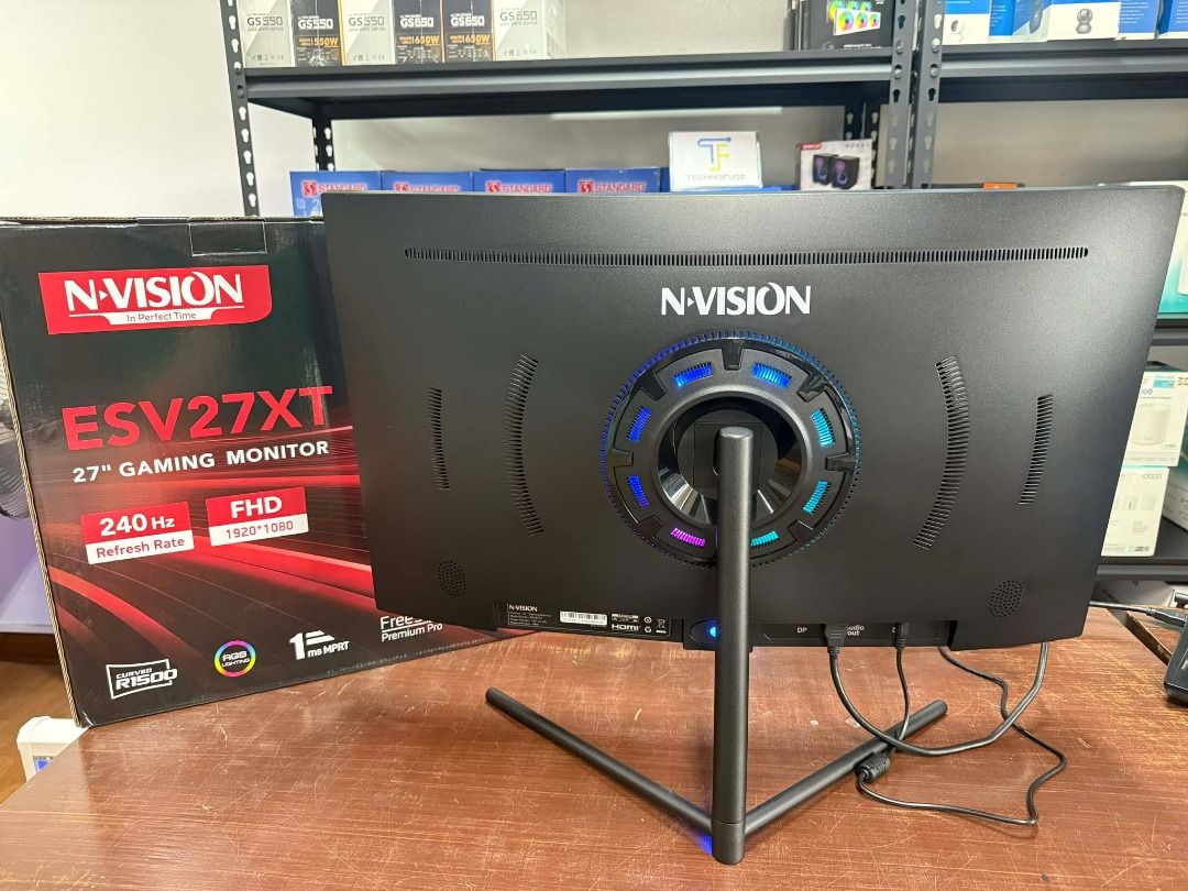 Nvision ESV27XT Black 27" FHD 240Hz VA Frameless Curved Gaming Monitor ...
