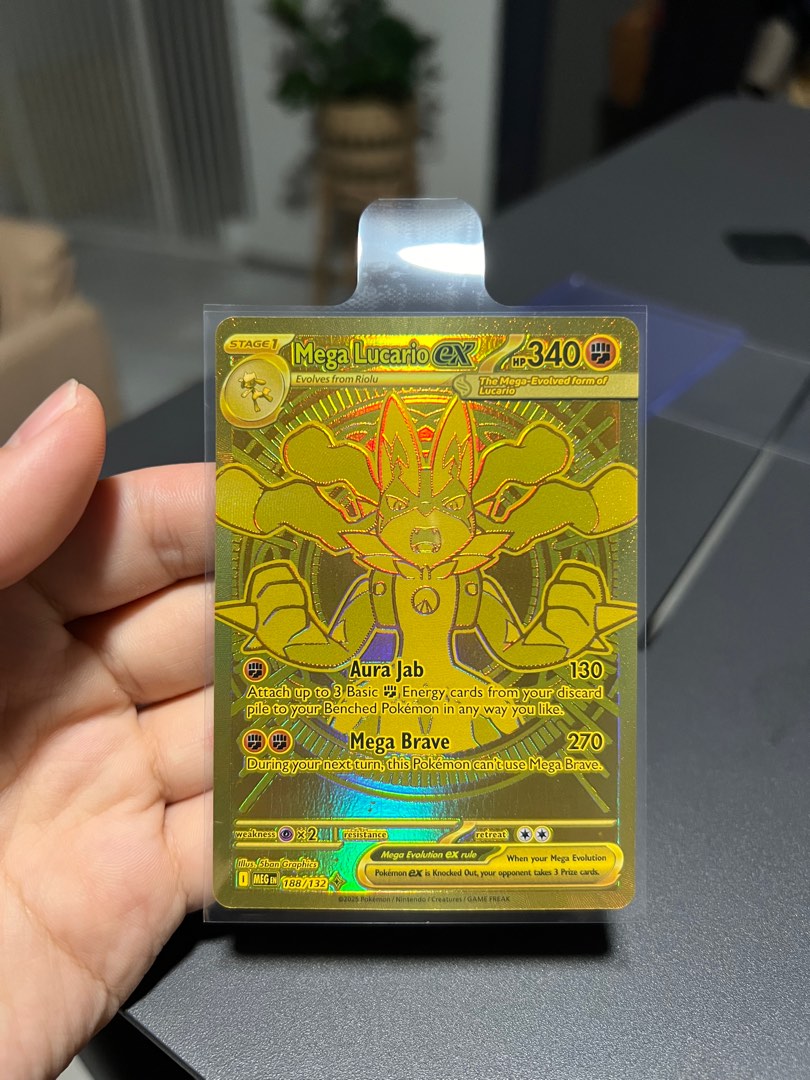 Pokemon Mega Lucario EX Gold Card 188/132 Mega Evolution, Hobbies ...