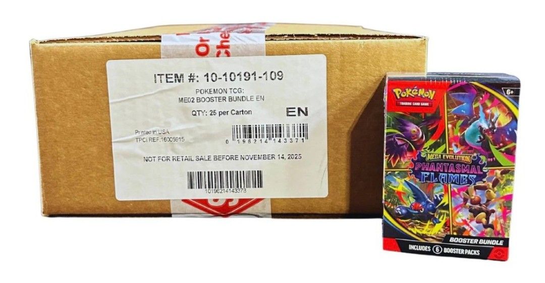Pokemon TCG Mega Evolution Phantasmal Flames Booster Bundle Case of 25 ...