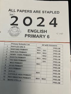 2024 Primary 6 Past Year Exams Papers - English, Chinese, Math, Science ...