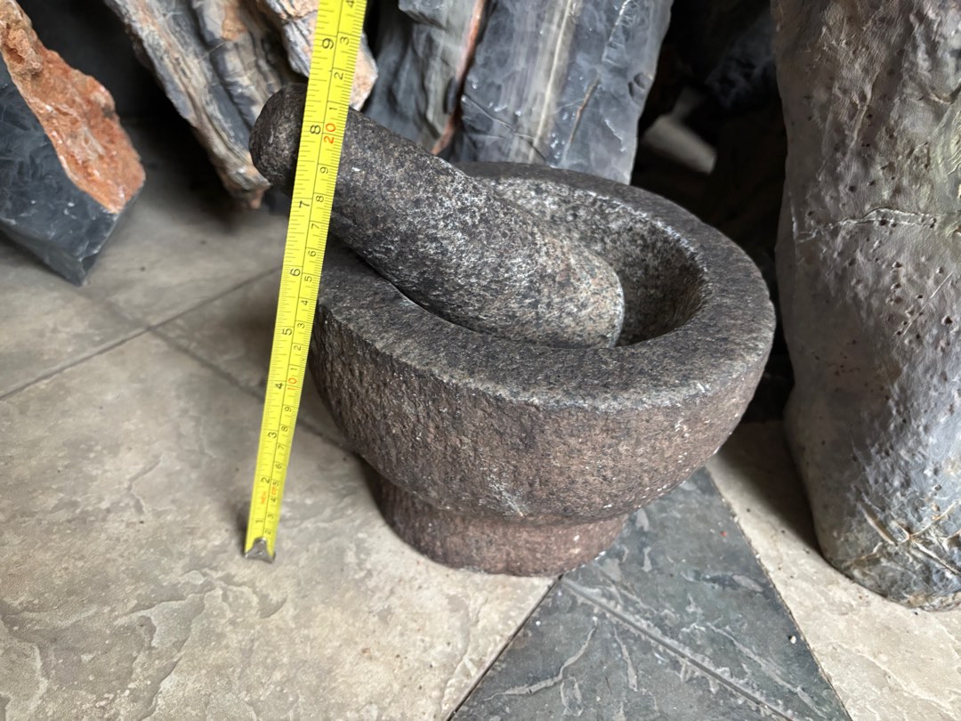 Stone mortar pounder, Furniture & Home Living, Kitchenware & Tableware ...