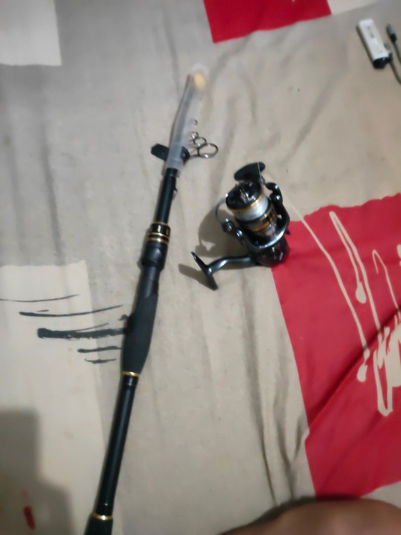 Telescope spinning rod setup, Sports Equipment, Fishing on Carousell