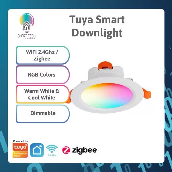 Tuya Smart Downlight - RGB, Dimmable, WiFi/Zigbee, Furniture & Home ...