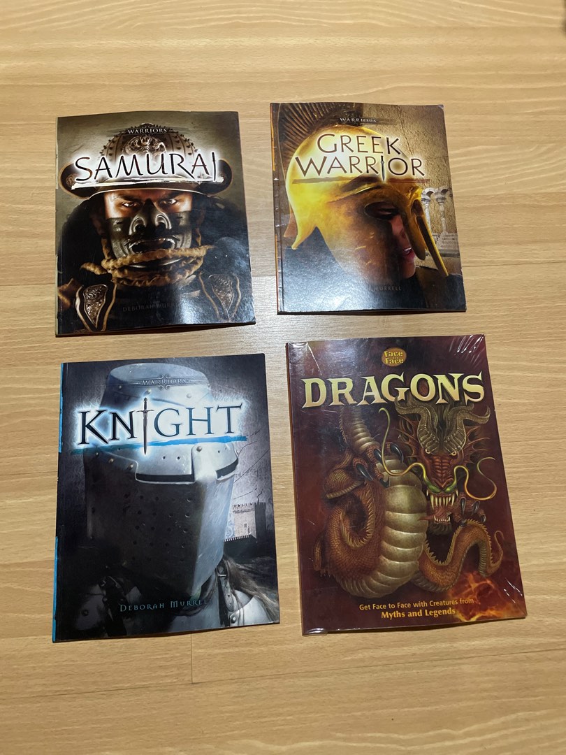Warriors Series Books - Samurai, Greek Warrior, Knight, Dragons set ...