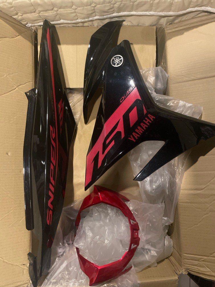 Yamaha Y15 Ysuku Sniper Black Red Velocity Set, Motorbikes on Carousell