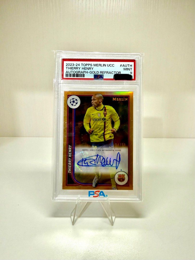 2024 Topps Merlin UEFA Club Competitions Auto Thierry Henry Gold /50 ...