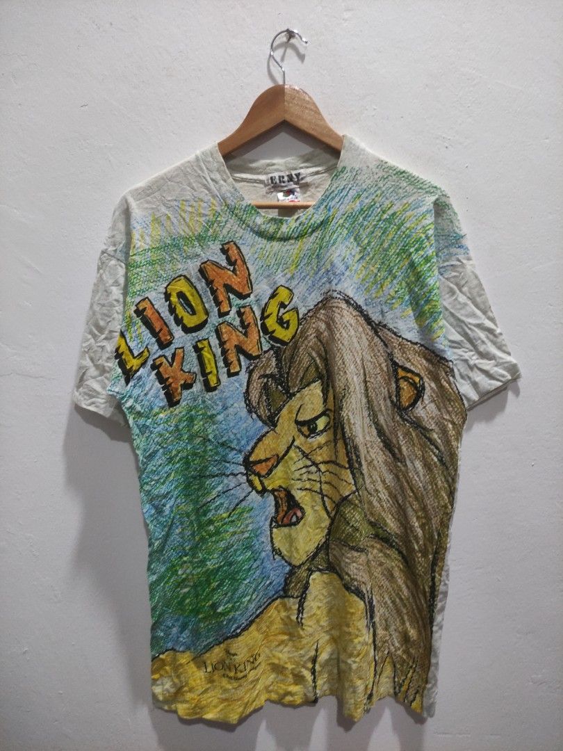 🔥 Vintage 90's Disney The Lion King Fullprint FOTL Tag Tee 🔥, Men's ...
