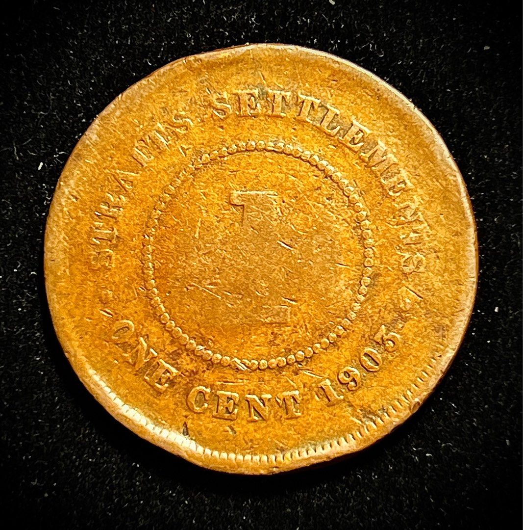 1903 Olden British Straits Settlements King Edward VII ONE 1-Cent ...