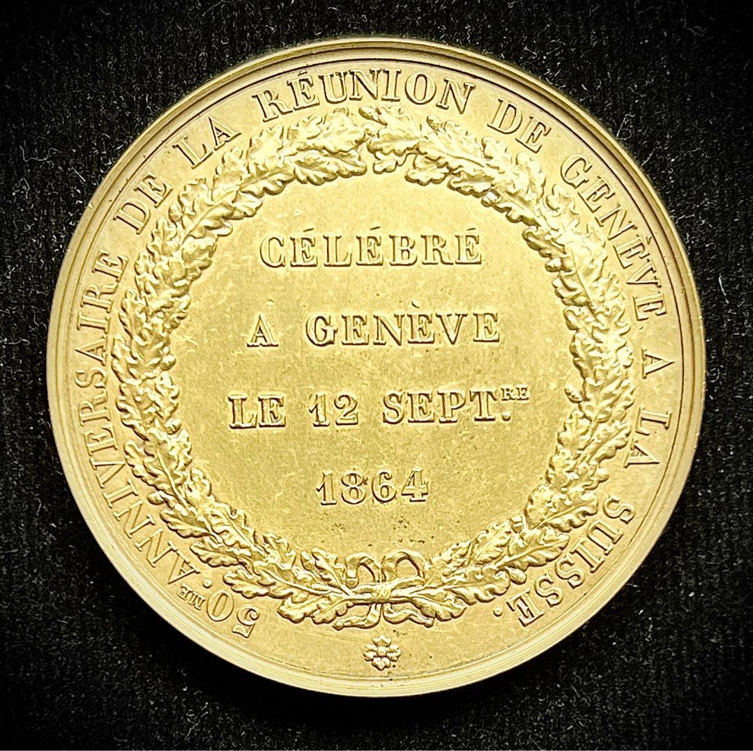 1864 Old Switzerland Confederacy "50th Yr. Anniversary Geneva's ...