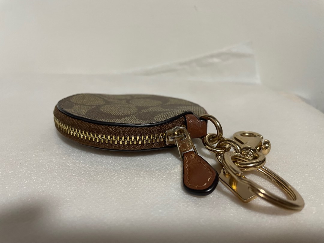 Authentic Coach Outlet Circular Coin Pouch Bag Charm, Luxury, Bags ...