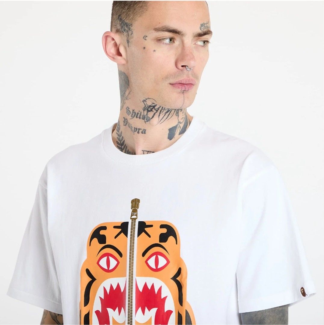 Bape Tiger Funthera Militia Tee White, Men's Fashion, Tops & Sets, Tshirts & Polo Shirts on ...