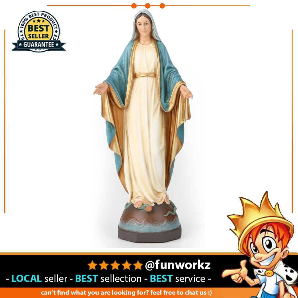 BC Catholic Our Lady of Grace Statue, Holy Mother Virgin Mary Figure, Religious Gfit of Home ...