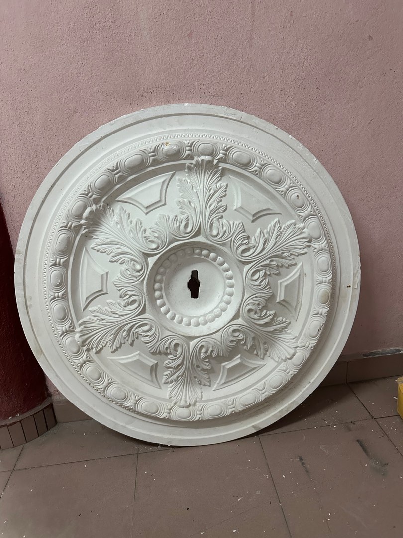 Bunga Plaster Siling Ceiling Rossette, Furniture & Home Living, Home ...