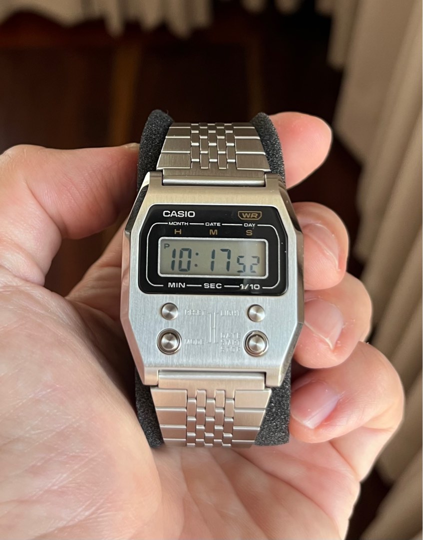 Casio Vintage Digital Stainless Steel Quartz A1100D-1 Watch, Men's ...