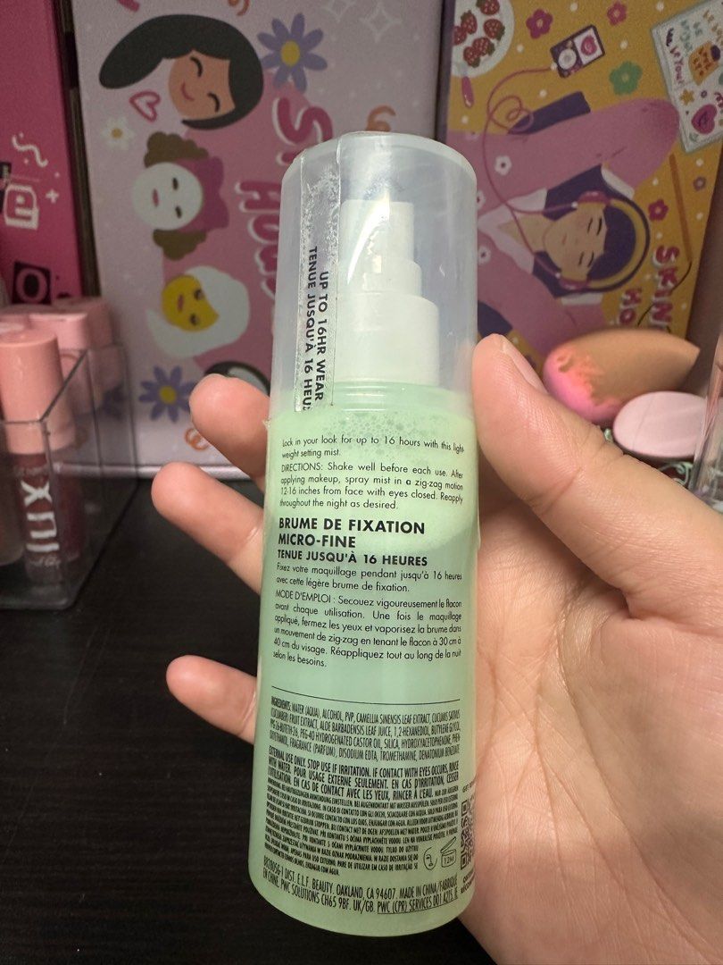 Elf Stay All Night Micro Fine Setting Mist Up to 16 HR Wear (80ml ...
