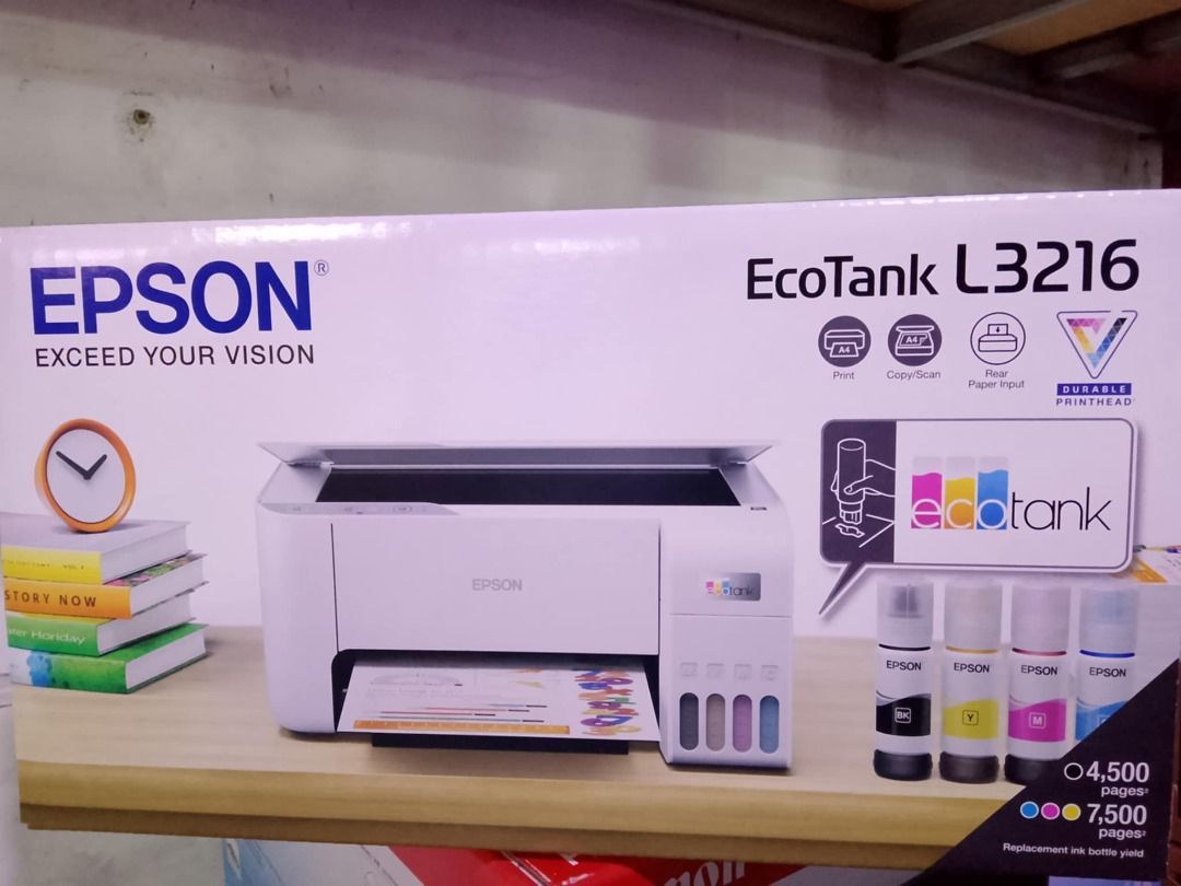 Epson EcoTank L3216 A4 All-in-One Ink Tank Printer, Computers & Tech ...
