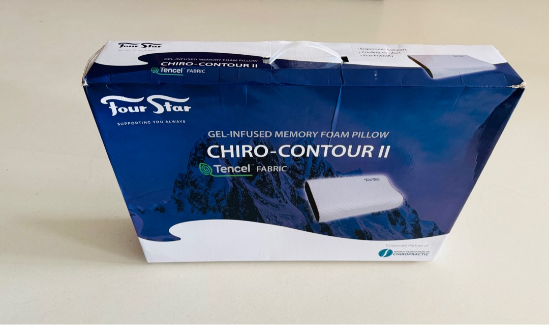 Four Star Chiro-Contour II Gel-Infused Memory Foam Pillow, Furniture ...