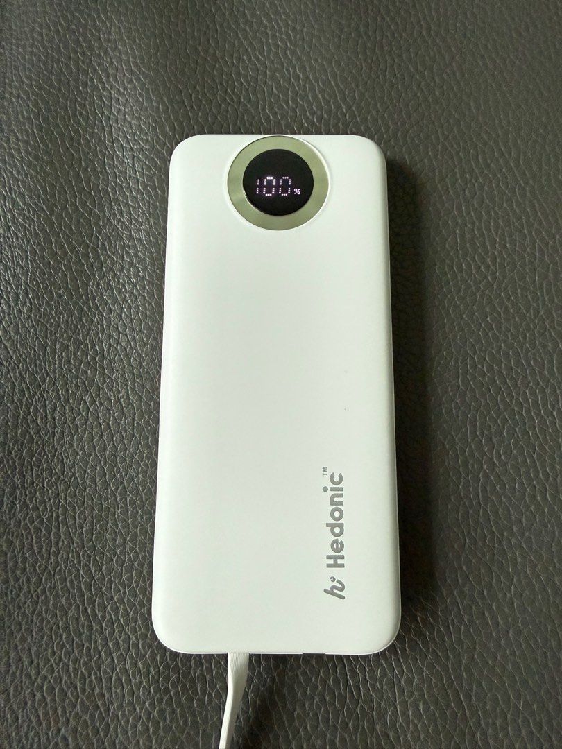 Hedonic 10000mAh 白色 內置雙充電線 (USB-C & Lightning) 尿袋 充電寶 流動電池 行動電源 White ...