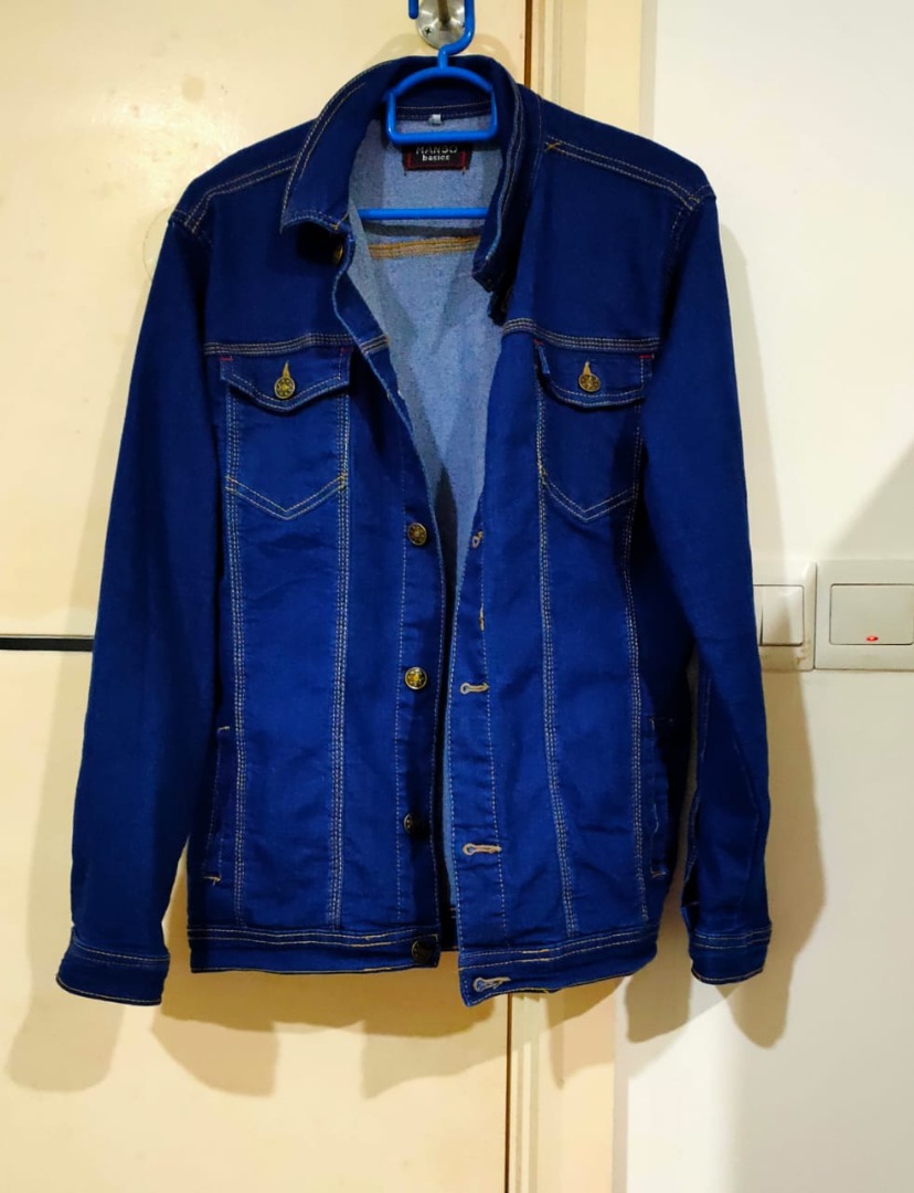 Jacket Denim Biru – Saiz XL – Sesuai 50–59kg – Kondisi Cantik!, Men's ...