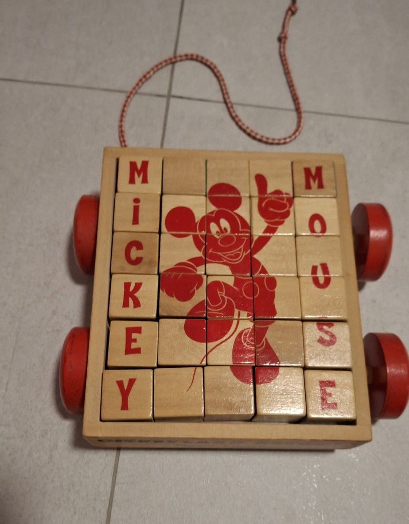 Melissa & Doug Disney Mickey Mouse ABC/123 Wood Blocks & Cart, Hobbies ...
