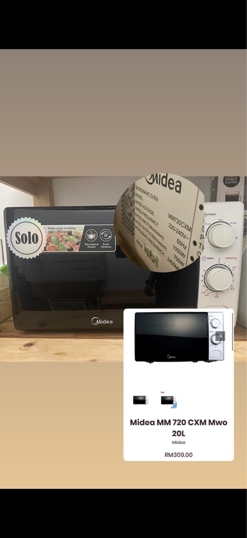 Midea Microwave, Furniture & Home Living, Kitchenware & Tableware ...